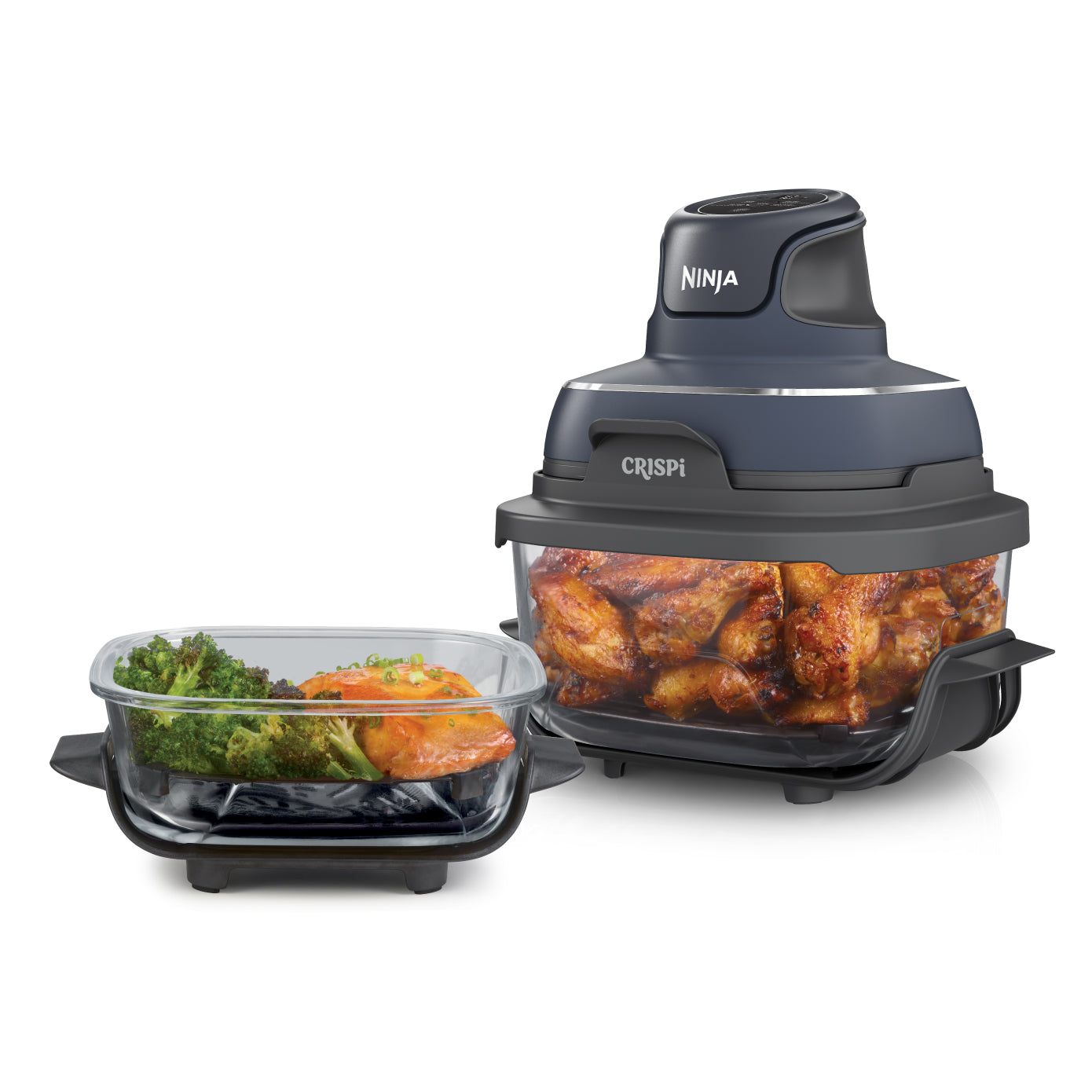 Ninja Crispi® 4-in-1 Portable Glass Air Fryer Cooking System, Cyberspa ...